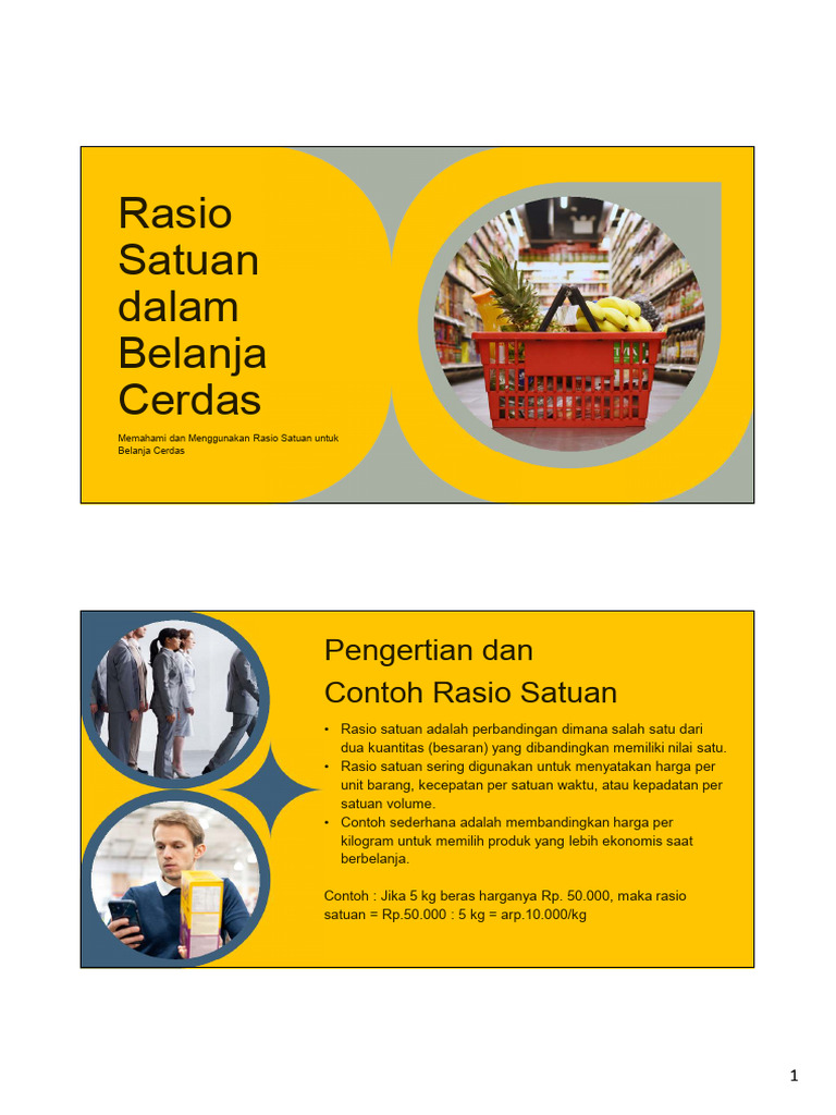 Rasio Satuan untuk Belanja Cerdas | PDF