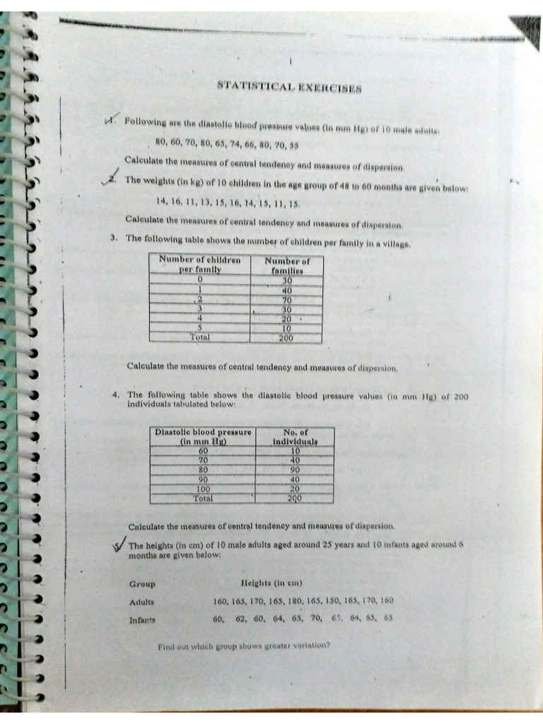 Statistical Exercises | PDF