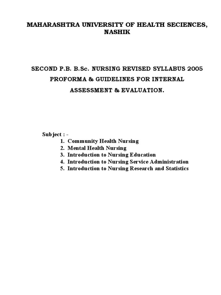 Revised Proforma Guidelines Internal Assessment II PBBSC 011007 | PDF ...
