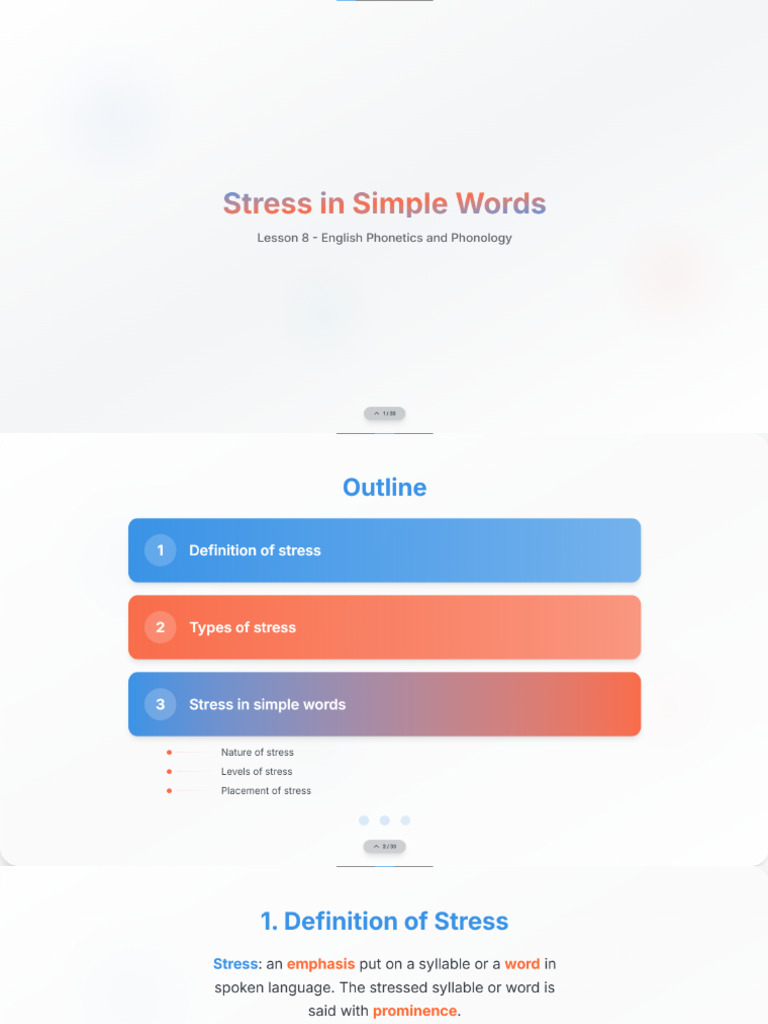Stress in Simple Words Slides (Reviewed) Nhom Dang | PDF
