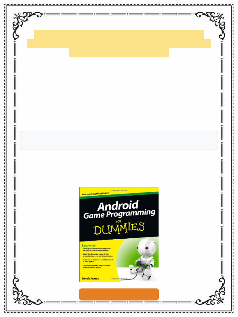 Android Game Programming For Dummies 1st Edition Derek James ebook ...
