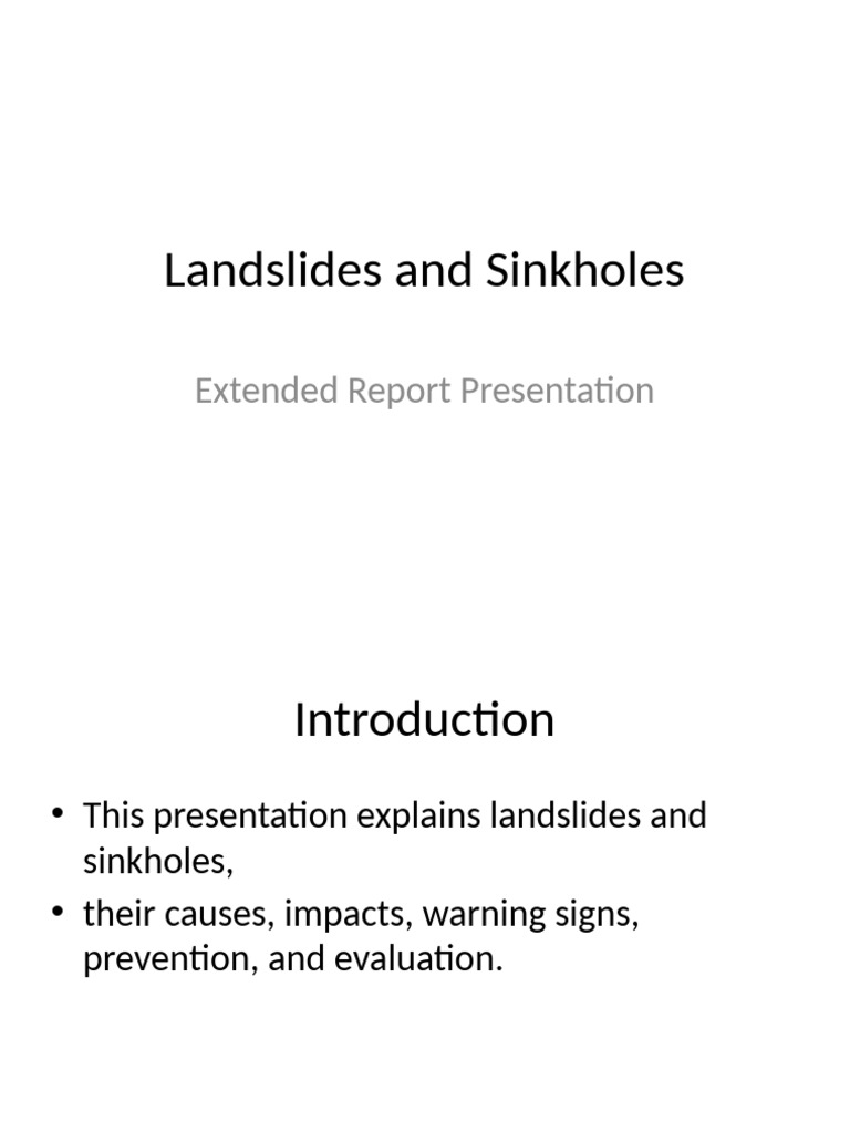 Landslides and Sinkholes: Causes & Prevention | PDF