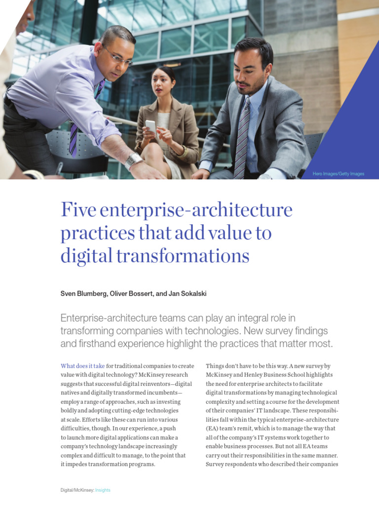 Five Enterprise Architecture Practices That Add Value To Digital ...