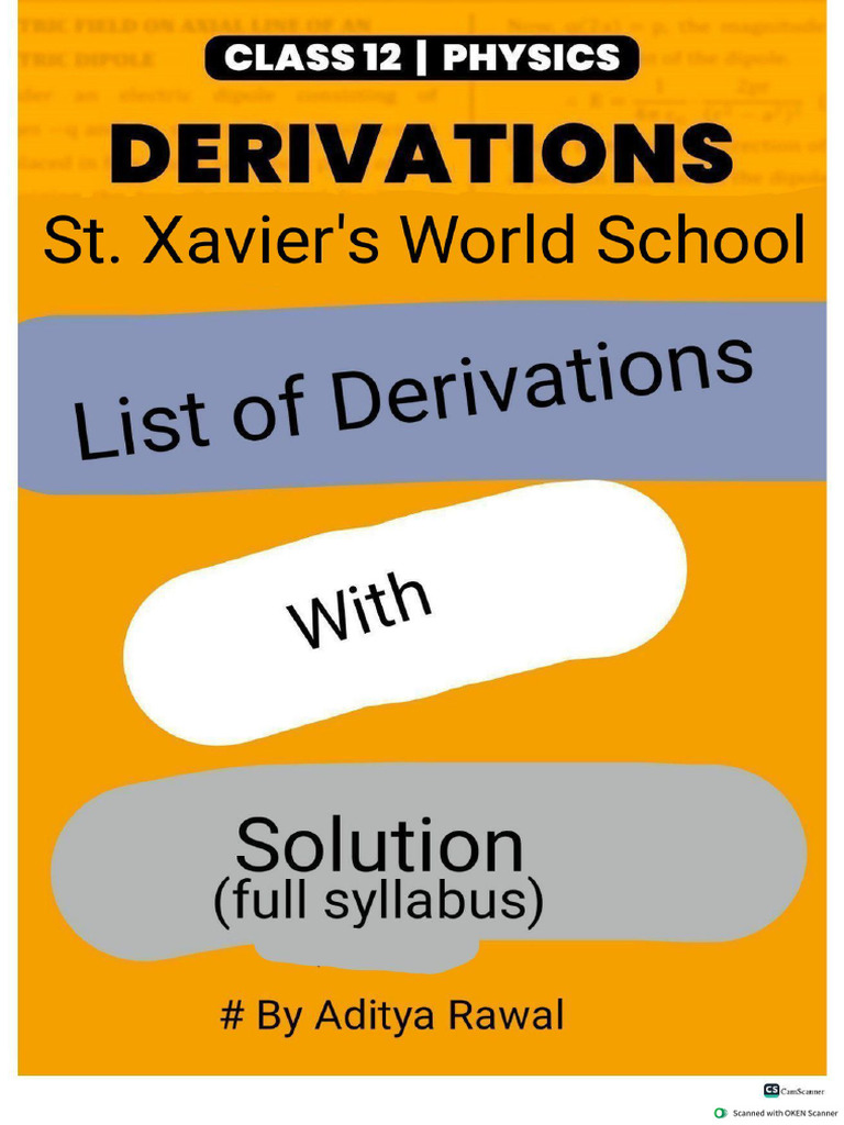 Physics Derivations 1 | PDF