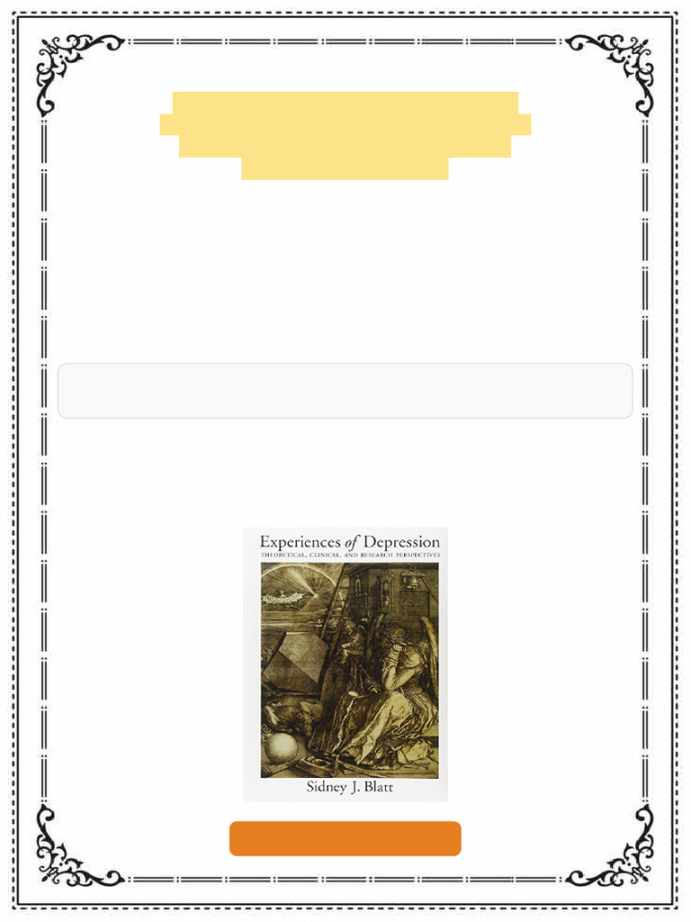 Experiences of Depression Theoretical Clinical and Research ...