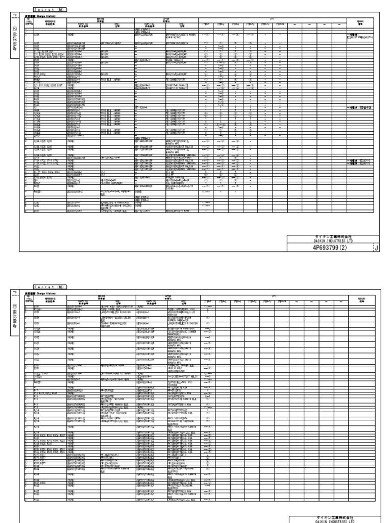 Parts Specification and Change Log | PDF