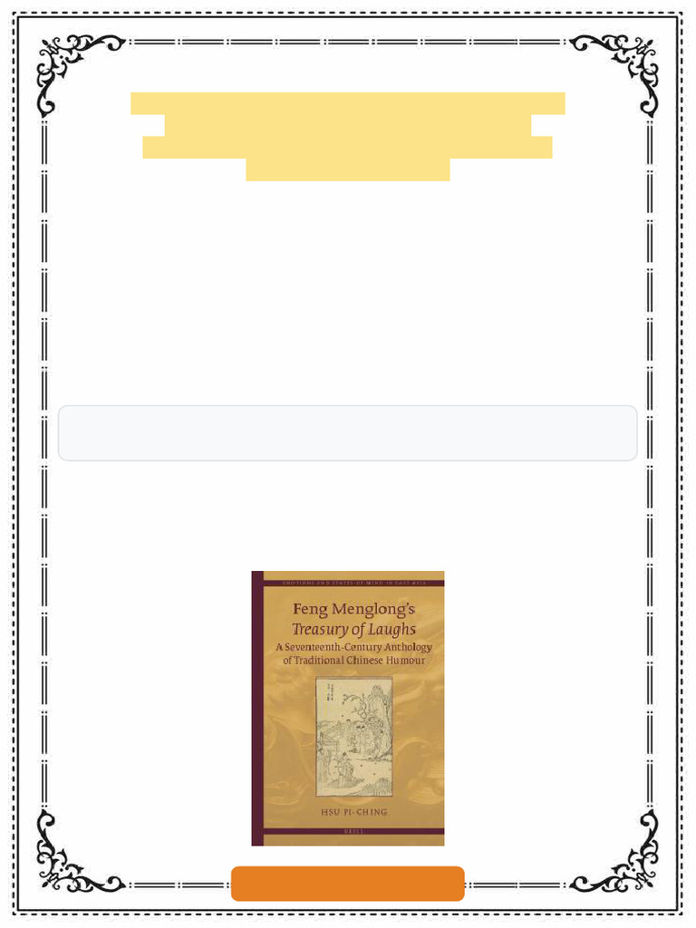 Feng Menglong S Treasury of Laughs A Seventeenth Century Anthology of ...