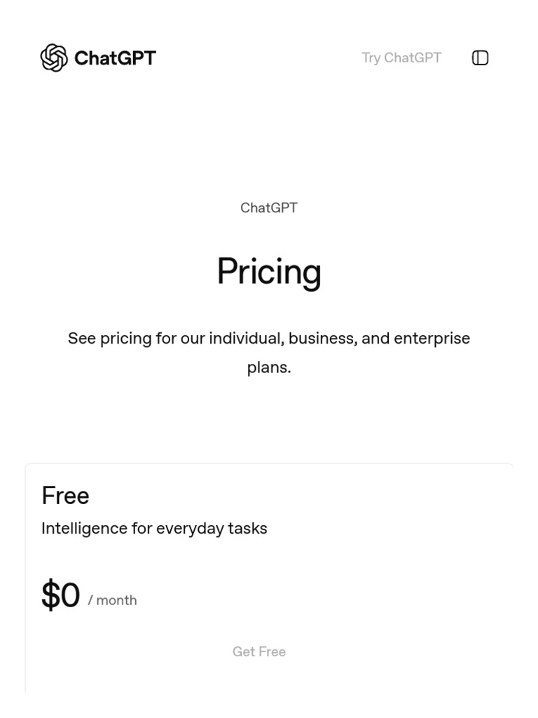 ChatGPT Pricing Plans Overview | PDF | Computing | Software