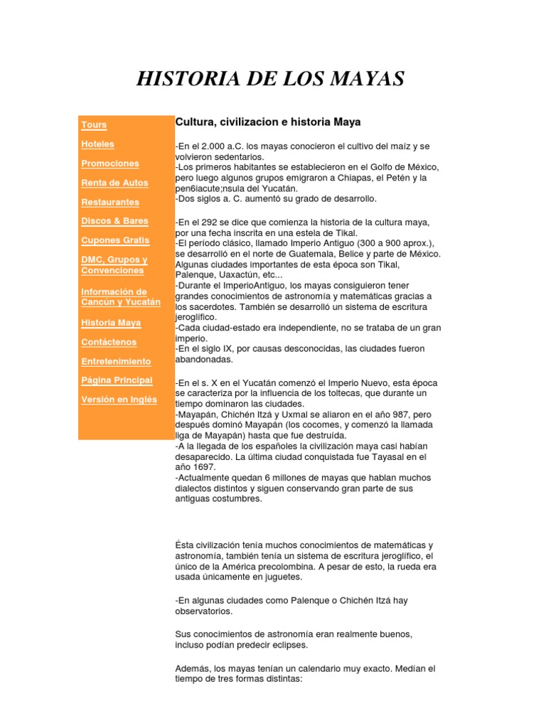 Historia de Los Mayas | Descargar gratis PDF | Civilización maya ...