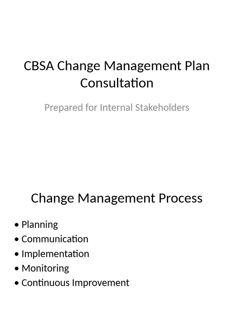 CBSA Change Management Strategy Guide | PDF