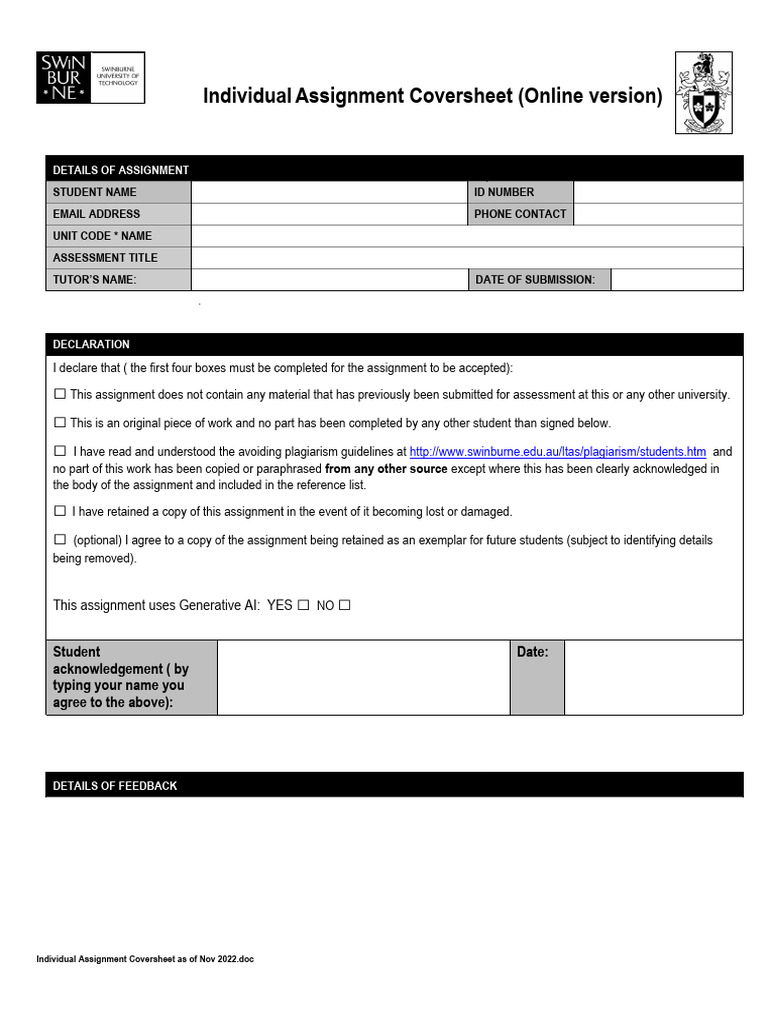 Details of Assignment | PDF