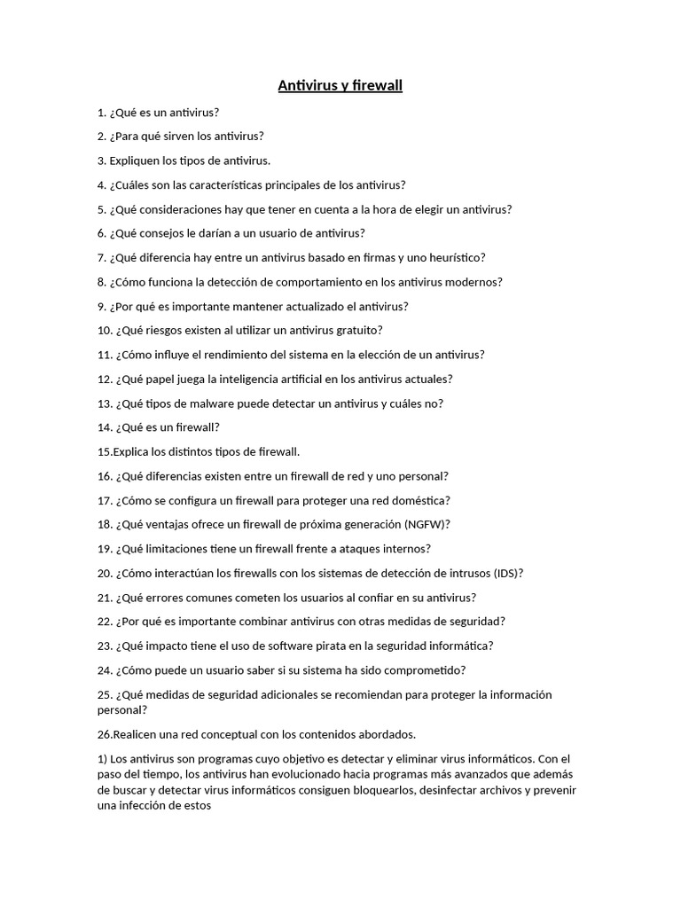 Antivirus y Firewall TP8 Julian | PDF | Software antivirus | Cortafuegos (informática)