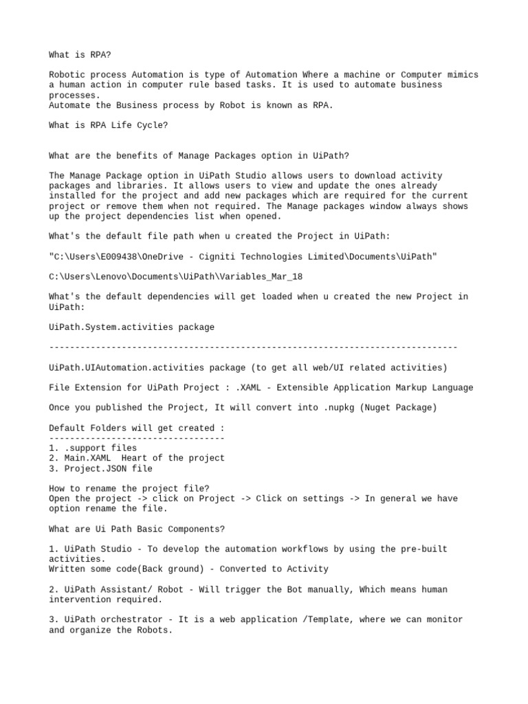 UiPath Interview Questions | PDF | Microsoft Excel | Computer File