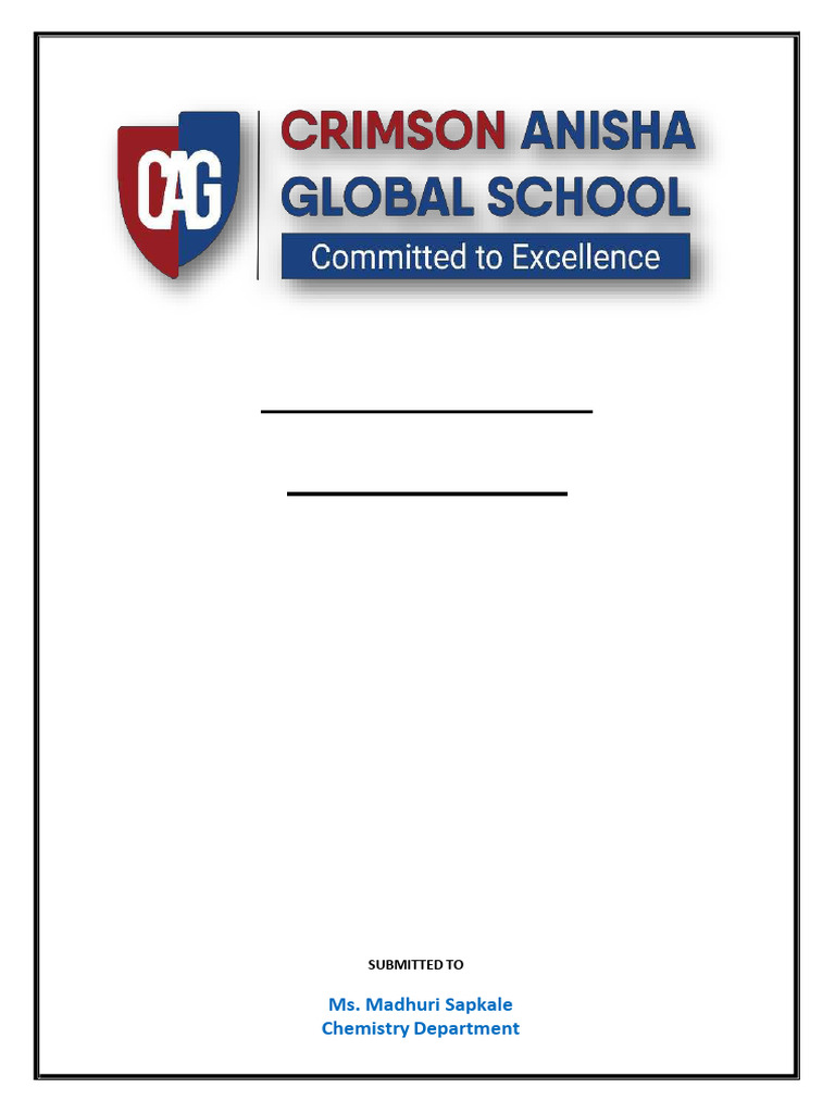 Chemistry Project File for CBSE 2025-26 | PDF
