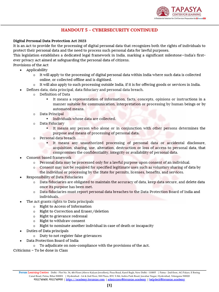 Digital Personal Data Protection Act 2023 | PDF | Cybercrime | Computer ...