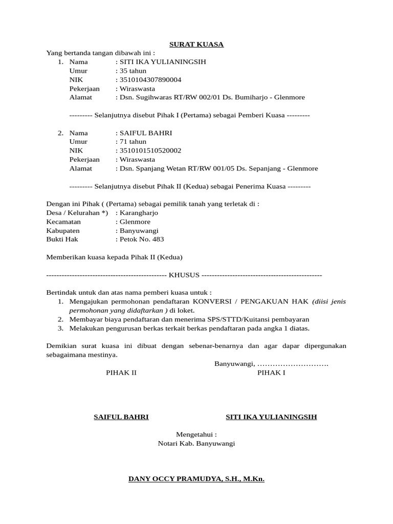 Surat Kuasa | PDF
