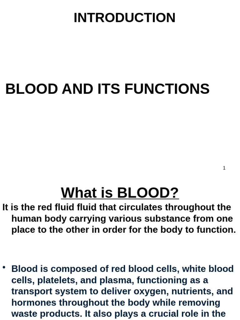 Functions and Composition of Blood | PDF | Blood | Circulatory System