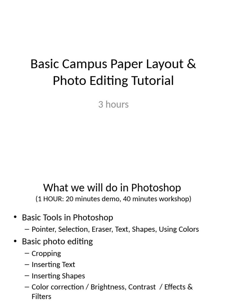 Campus Paper Layout & Photoshop Guide | PDF