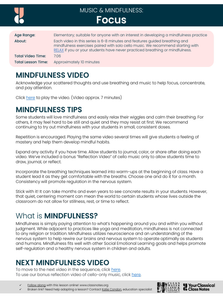 Music and Mindfulness: Focus | PDF | Mindfulness | Spiritual Practice