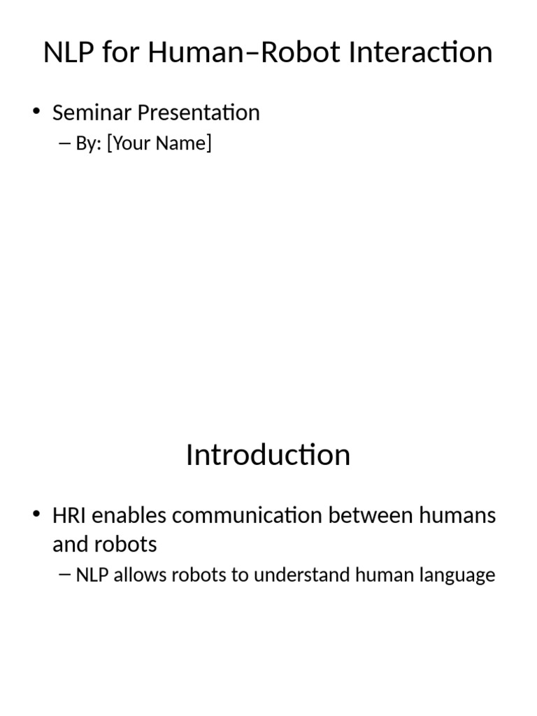 NLP HRI Presentation Working | PDF