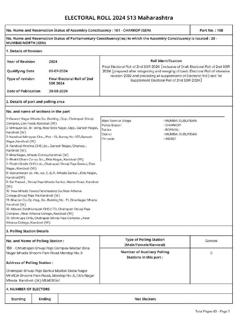 2024 EROLLGEN S13 161 FinalRoll Revision1 ENG 158 WI | PDF