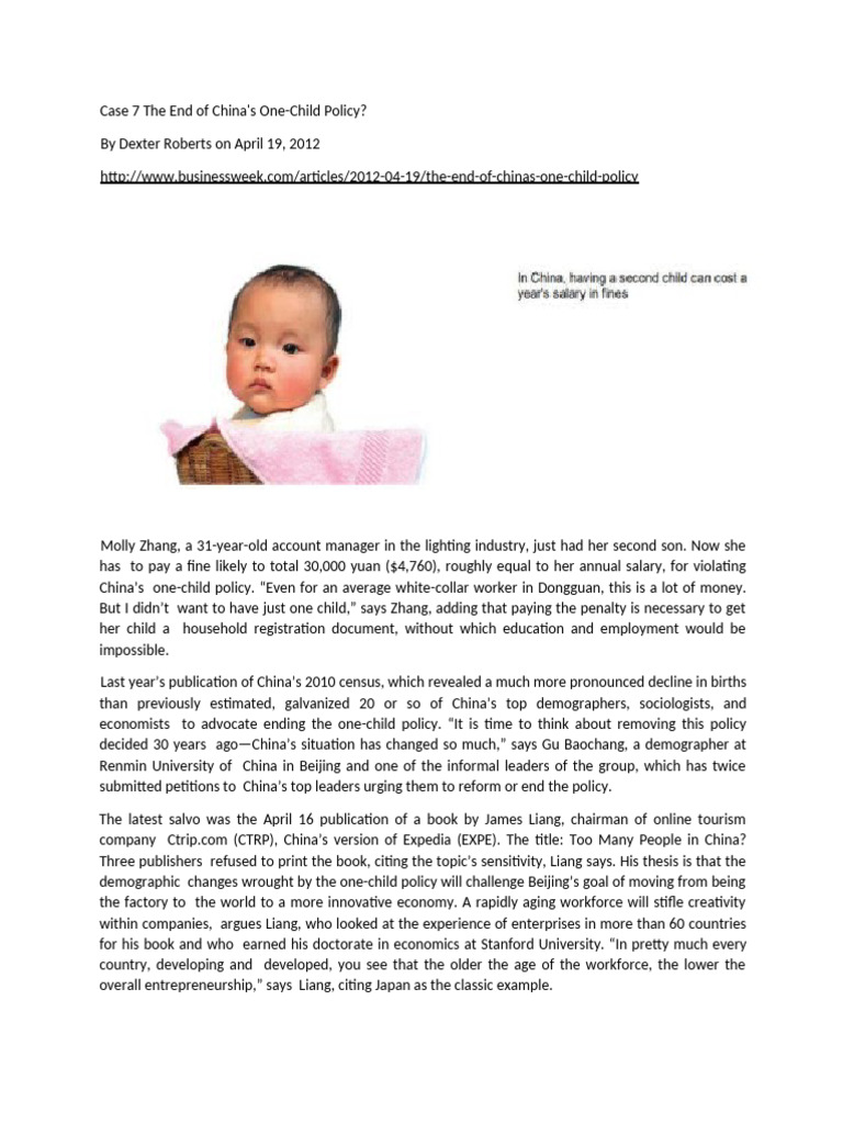China's One-Child Policy: Impacts and Changes | PDF | China | World ...