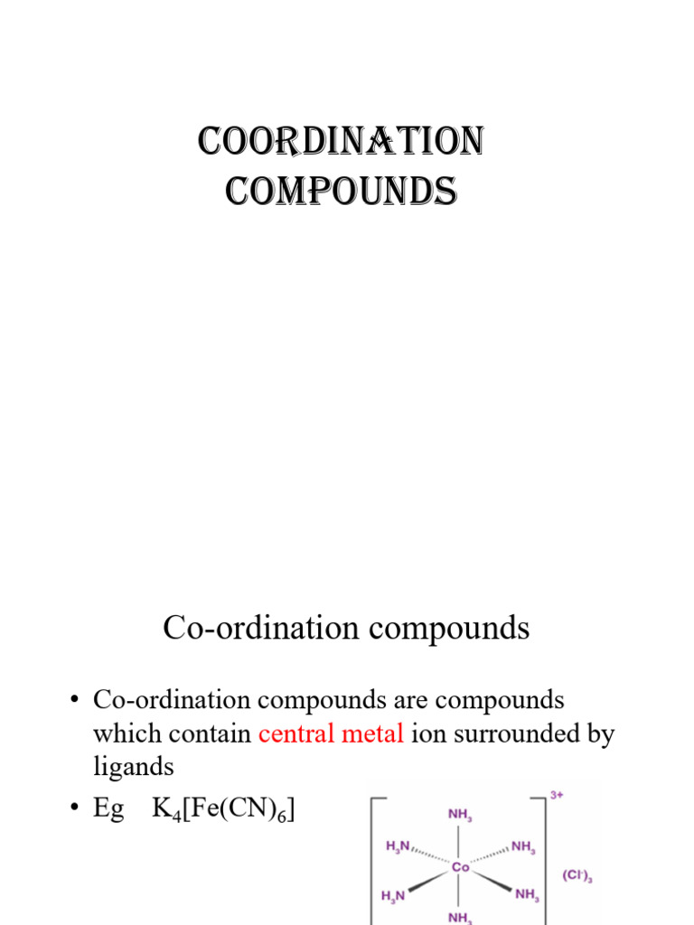 Coordination 1 | PDF | Ligand | Coordination Complex