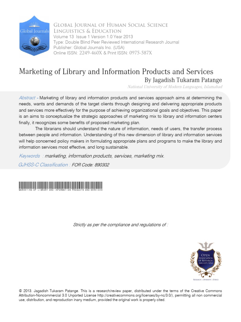 4 Marketing of Library and Information | PDF | Marketing | Marketing ...