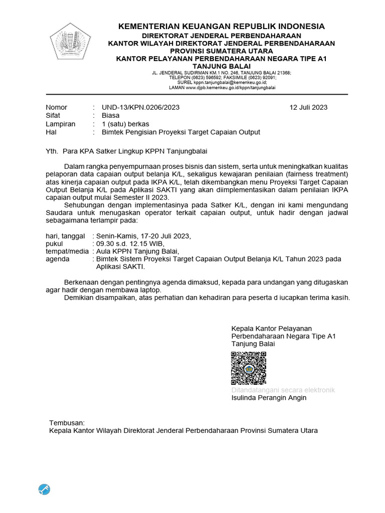 Bimtek Pengisian Proyeksi Target Capaian Output | PDF