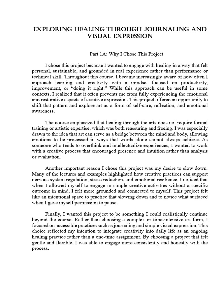 Exploring Healing Through Journaling and Visual Expression | PDF | Mind ...