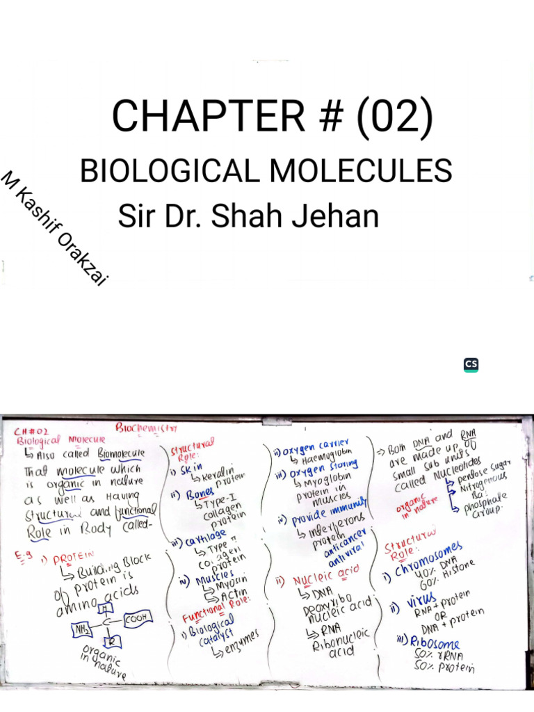 Biology ch#02 Biological Molecules | PDF