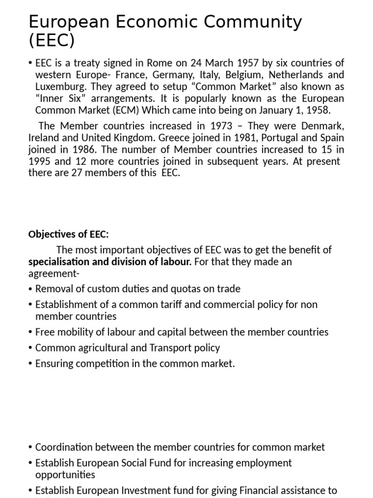 Eec | PDF | European Economic Community | General Agreement On Tariffs ...