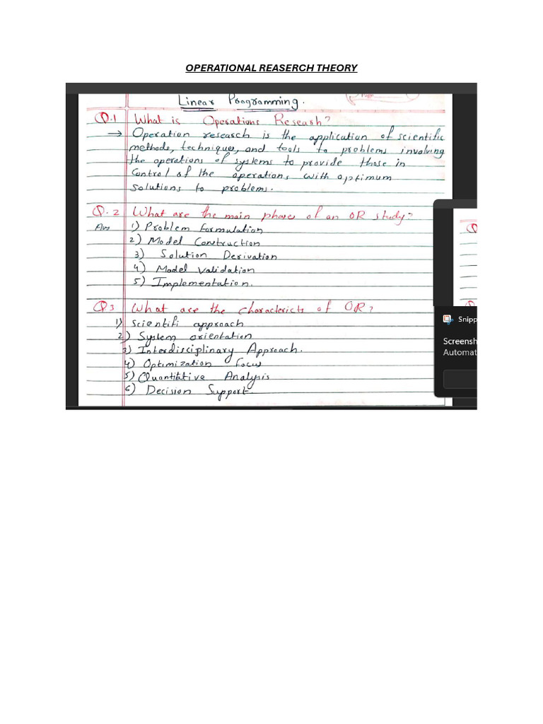 Operational Reaserch Theory | PDF
