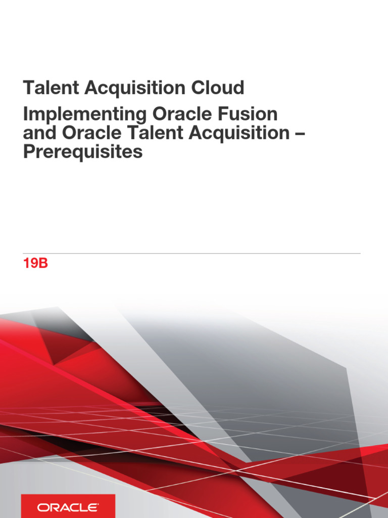 Oracle Talent Acquisition Prerequisites Guide | PDF | Oracle ...