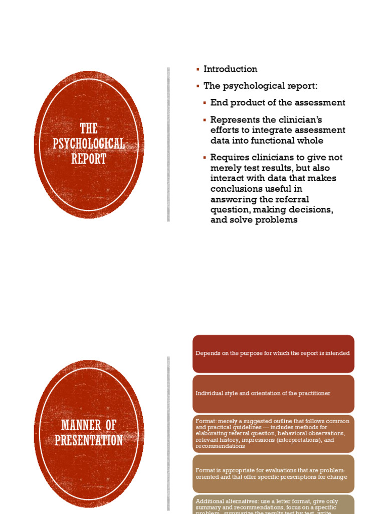 Guidelines for Writing Psychological Reports | PDF | Psychology ...