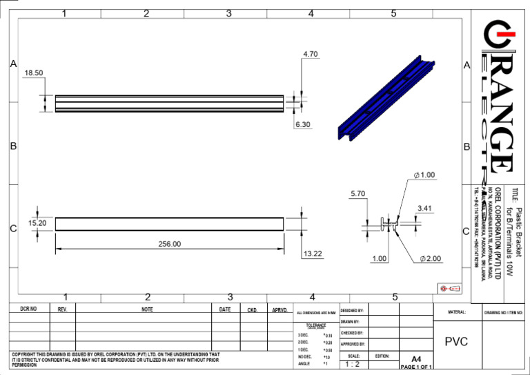 Plastic Bracket Drawing Specifications | PDF
