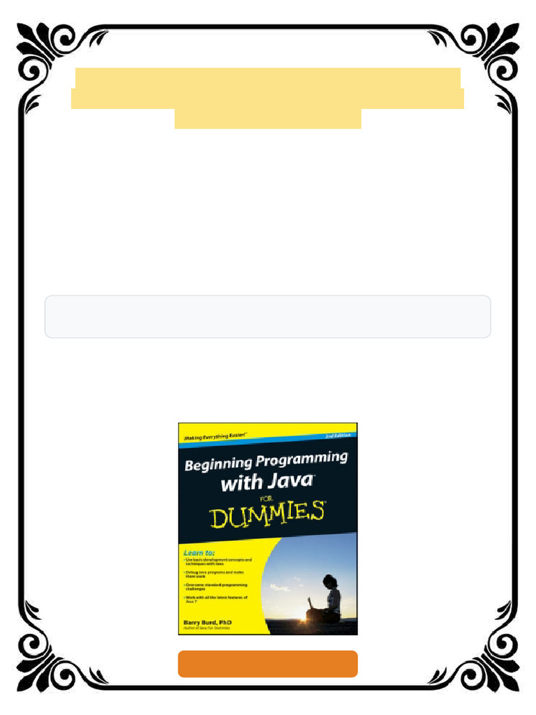 Beginning Programming with Java For Dummies 3rd Edition Barry Burd full ...
