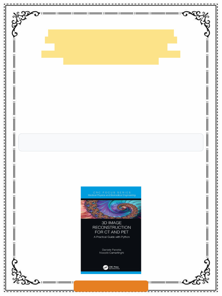 (Ebook PDF) 3D Image Reconstruction for CT and PET A Practical Guide ...