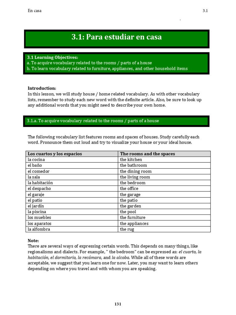 Spanish I Beginning Spanish Language and Culture Units 3.1 - 3.4 | PDF ...