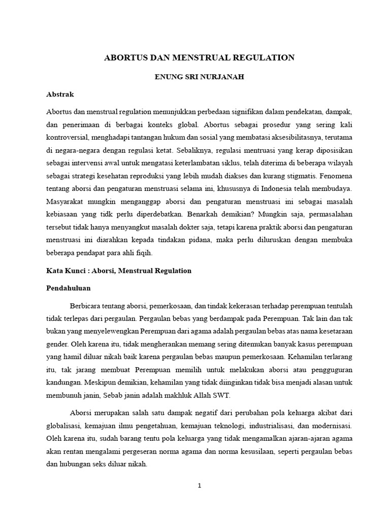 Enung Sri Nurjanah_Abortus_Dan_Menstrual Regulation | PDF