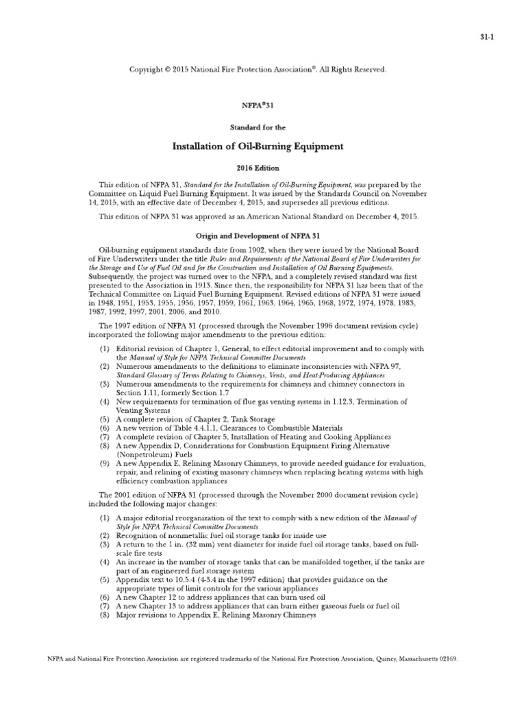 Nfpa 31 2016 | PDF