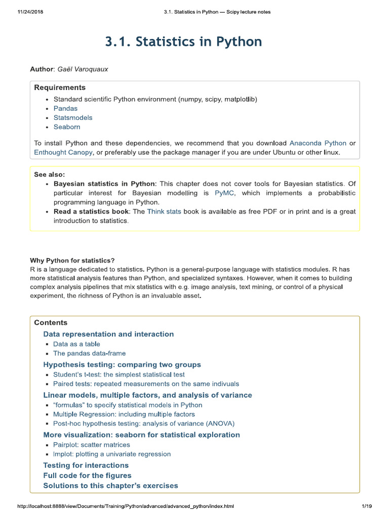 Statistics in Python | PDF