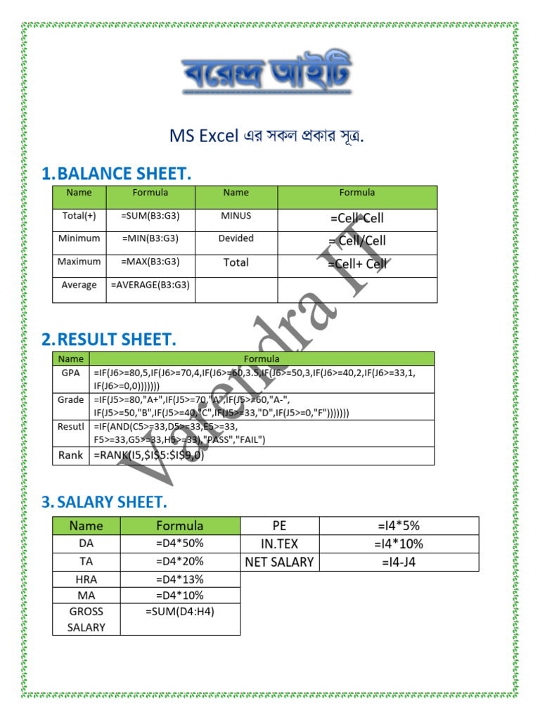 All Excel Formula[1] | PDF | Chess | Chess Theory