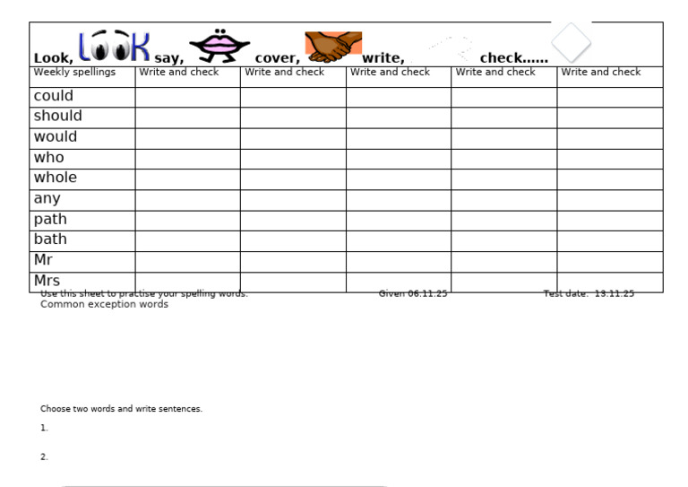 Spellings Week 8 20.11.25 | PDF