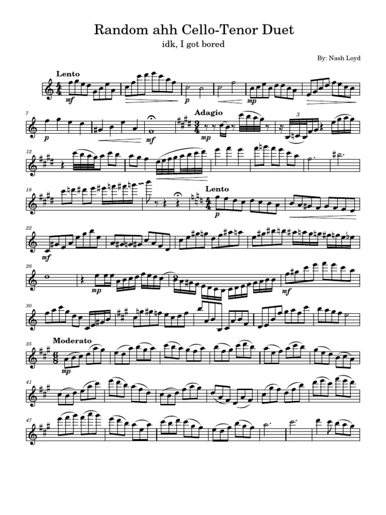 Cello-Tenor Duet Composition | PDF | Musical Forms