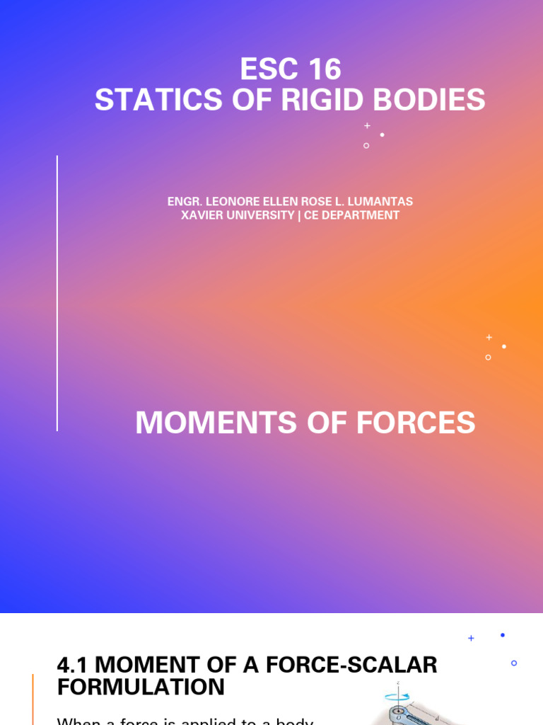 Lecture 4 - Moment of Forces | PDF