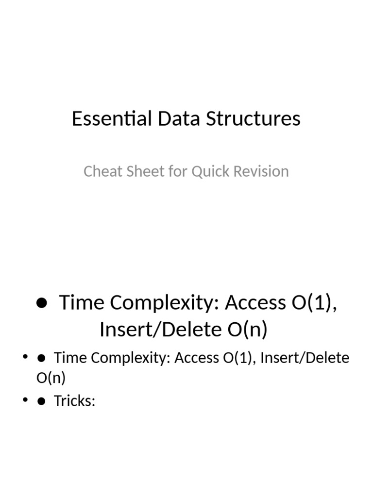 Essential Data Structures Cheat Sheet | PDF | Combinatorics | Discrete ...