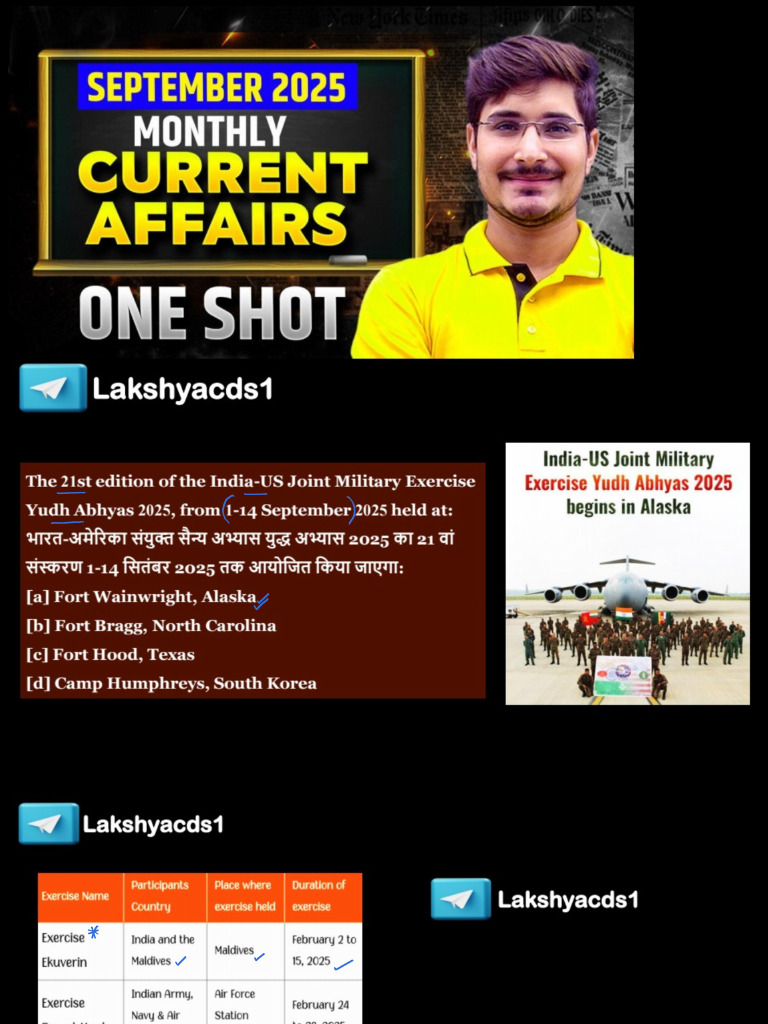 September Monthly Current Affairs | PDF