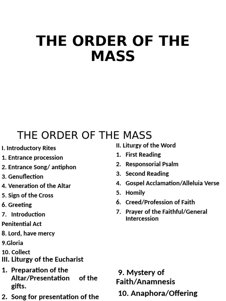 Order of the Mass Breakdown Guide | PDF