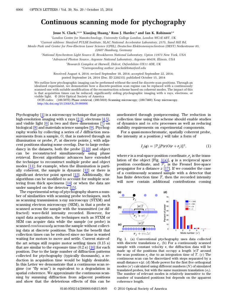 Continuous Scanning Mode For Ptychography | PDF | Electrodynamics | Atomic